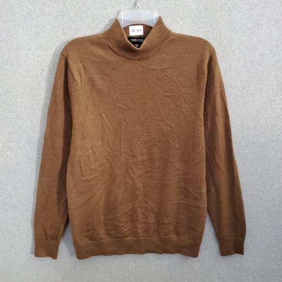 Murano | Sweaters | Murano Men Sweater Medium Brown 0 Merino Wool Mock ...